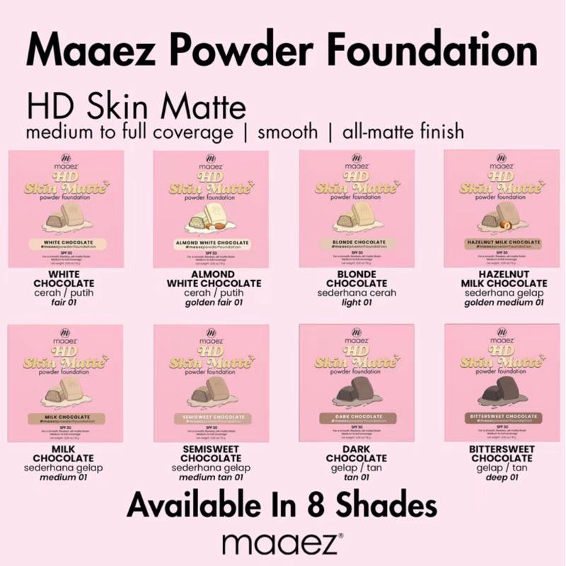 Maaez Bedak Powder Foundation HD Skin Matte Compact Powder - TikTok ...