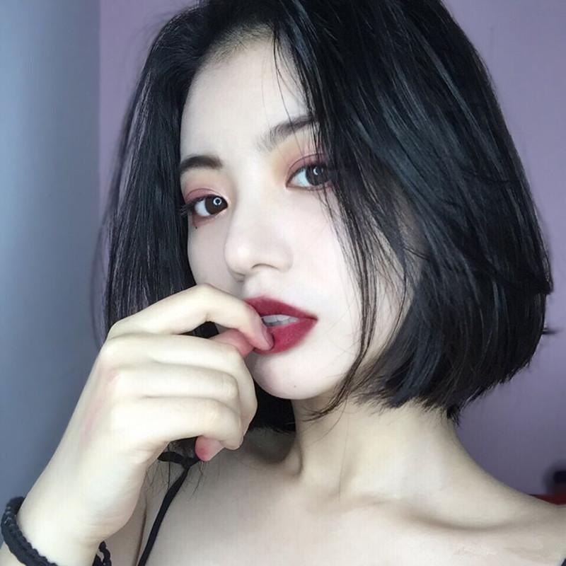 New Wig Women's Short Straight Bobo Head Women's Elegant Fluffy ...