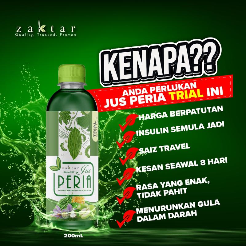 Jus Peria Zaktar Trial Pack 200ml - Gabungan 6 Bahan Semula Jadi ...