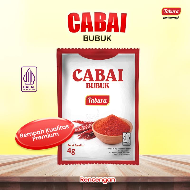 Cabai Bubuk 12pcs | Cabai Bubuk Tabura 4g (Rencengan) Instan Spices ...
