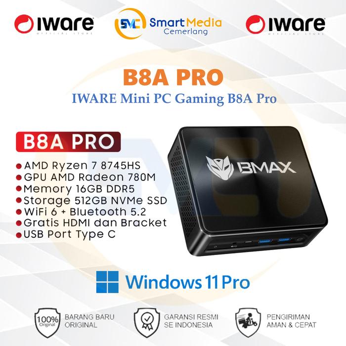 Promo IWARE Mini PC Gaming BMAX B8A Pro | Ryzen 7-8745HS | 16Gb | 512GB ...