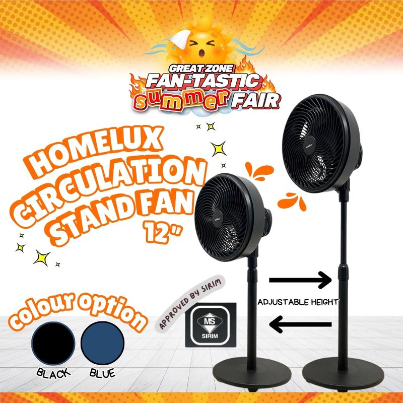 READY STOCK HOMELUX CIRCULATION 2IN1 STAND FAN 12" HSF-112PW - TikTok ...