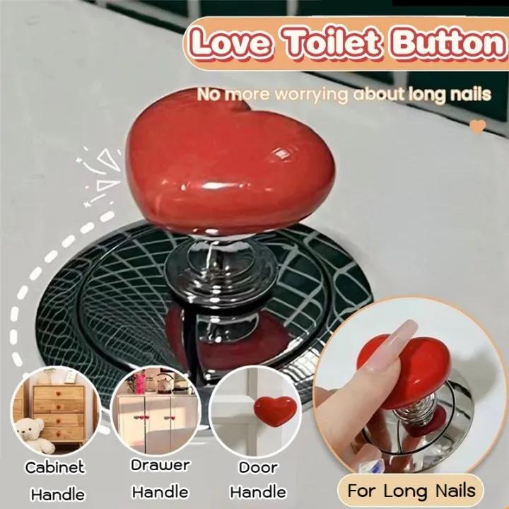 Toilet Press Button Heart Shaped Toilet Drain Tank Push Flus - TikTok ...