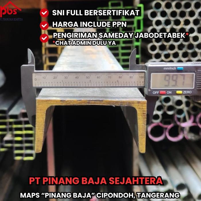 Jual BESI UNP 100 SNI 56kg ( TEBAL 5 MM ) / Besi UNP 100 / LS / SNI ...