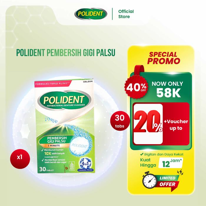 Jual Polident Cleanser Pembersih Gigi Palsu 30 Tablet - 1pc - Jakarta ...