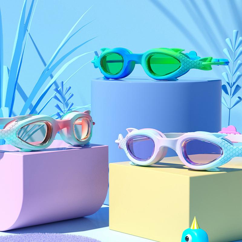Cartoon Mermaids Shaped Children's Swimming Goggles Waterproof - TikTok ...