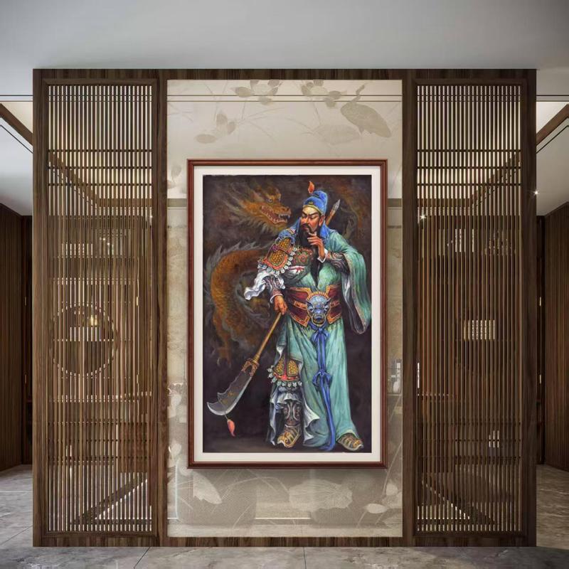 Gantung Gambar, 80 * 140cm, Guan Yu dan WuGe, Sesuai untuk Meja ...
