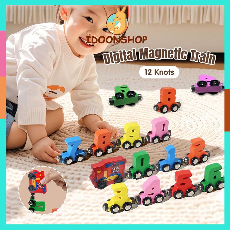IDOON Magnetic Number 0-10 Mini Train Wooden Car Vehicle Kid - TikTok ...
