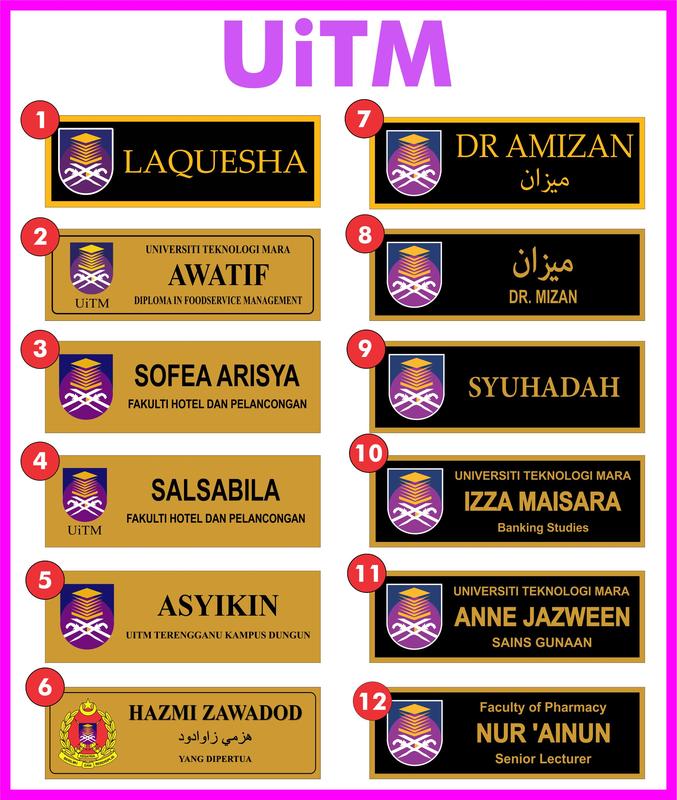 NAME TAG UiTM GOLD/BLACK ACRYLIC/STAFF/STUDENT - TikTok Shop Malaysia