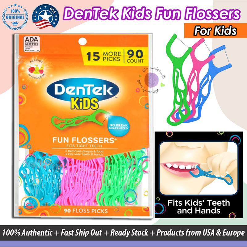 DenTek Kids Fun Flossers, Wild Fruit Extra-strong scrubbing floss ...