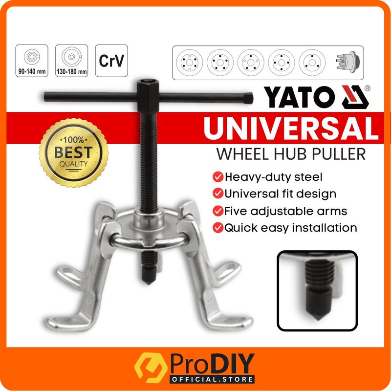YATO Universal Wheel Hub Puller Heavy-Duty 5-Arm Tool Adjustable ...