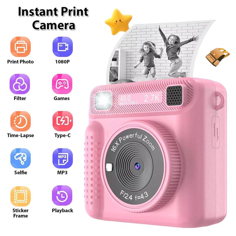 Instant Digital Print Camera 2.4inch IPS Screen Digital Phot - TikTok ...