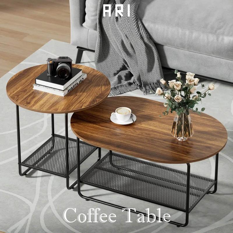 ARI Wooden Coffee Table Living Room Household Round Side Table - TikTok ...