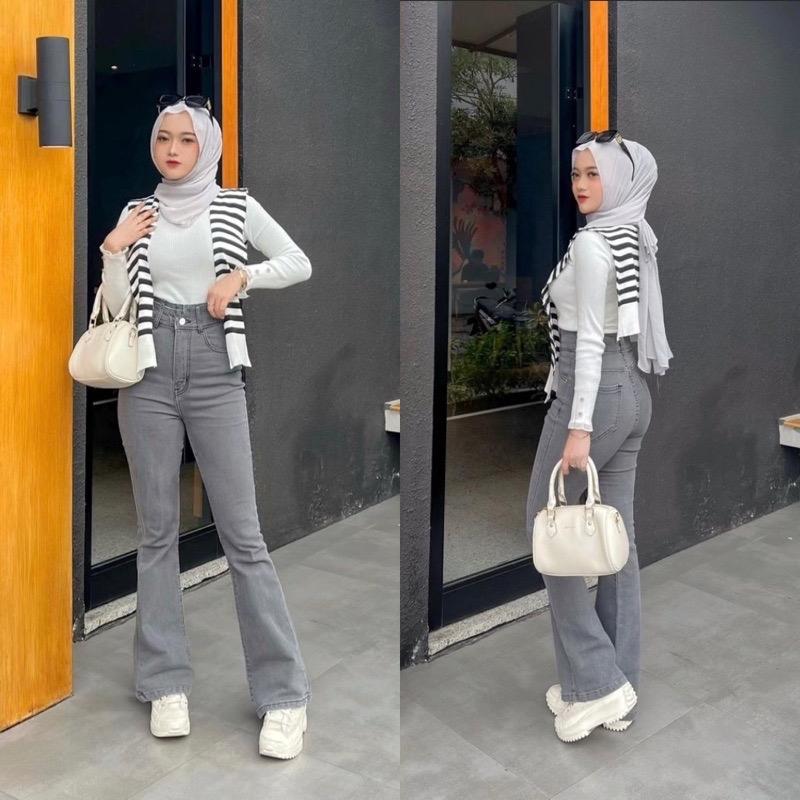 Highwaist Jeans Cutbray Loose Vol.2 - Celana Cutbray Jeans Wanita ...