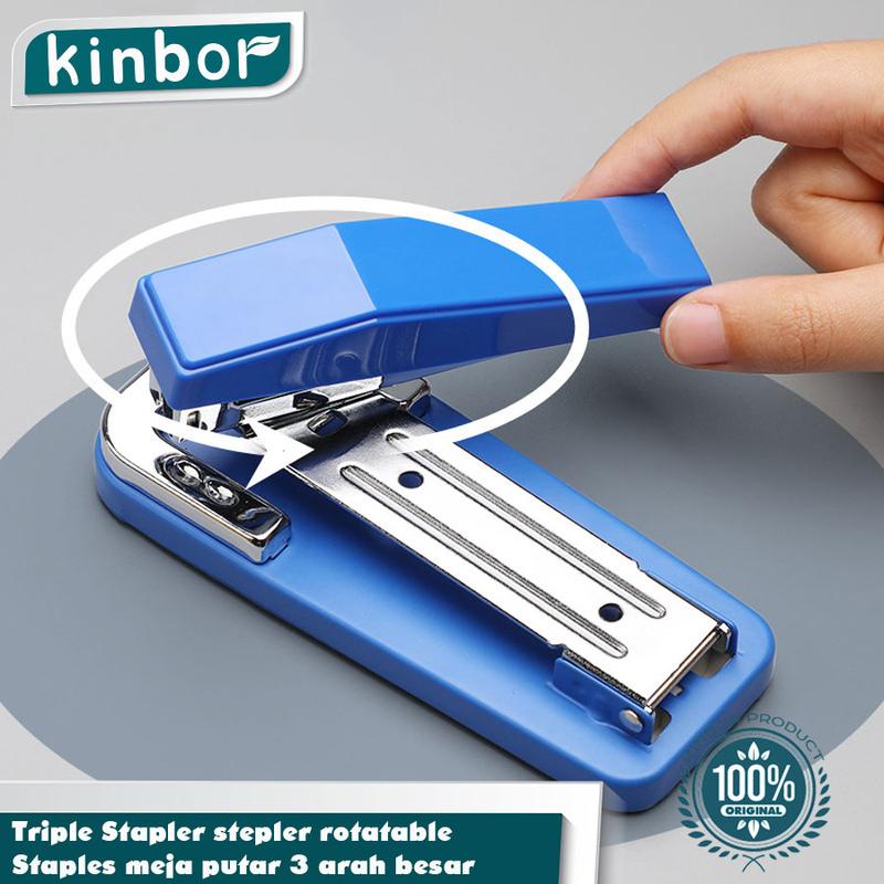 Triple Stapler stepler rotatable/ Staples meja putar 3 arah besar ...
