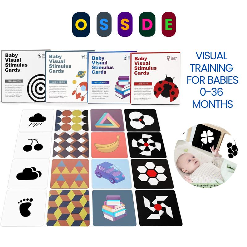 OSSDE 0-36Months Baby Visual Stimulus Flash Cards Pictures Early ...