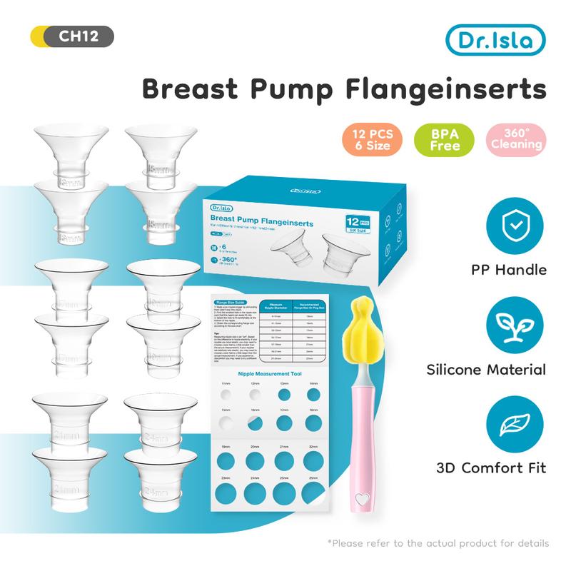 Dr.Isla Breast Pump Flangeinserts 12 Pcs 6 Size Silicone Material ...