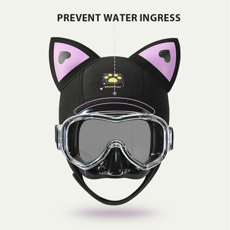 New 3MM Cat Ears Diving Hood Waterproof With Chin Straps Wetsuit ...