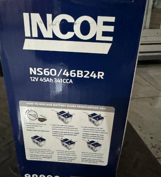 Aki Incoe NS60 / 46B24R Incoe Premium Original Asli 100% - Shop | Tokopedia