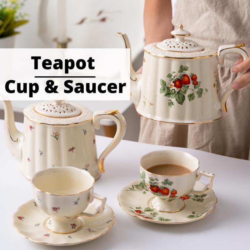 Vintage Porcelain Teapot Set European Tea Set Ceramic Tea Po - TikTok ...