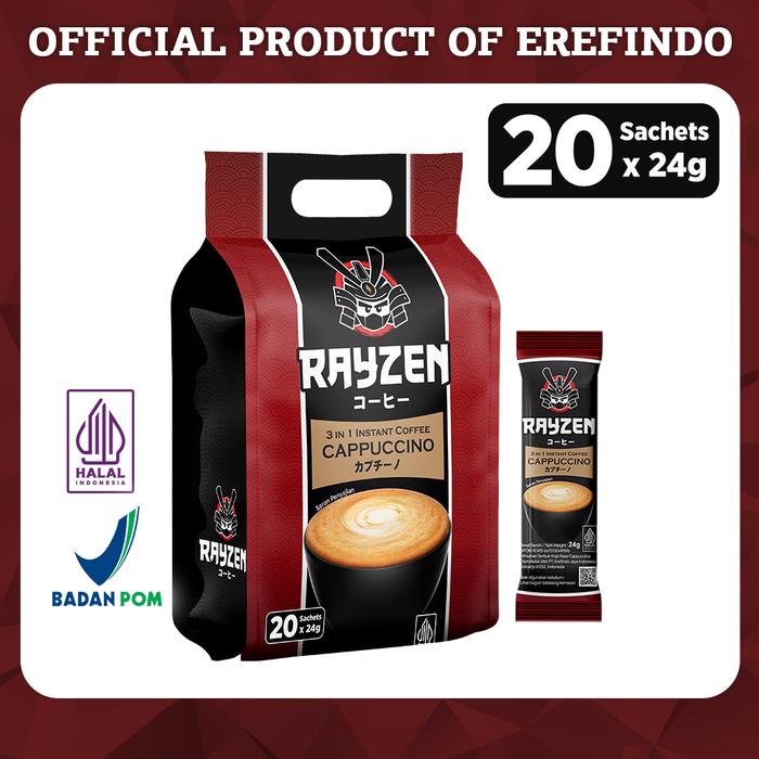 Jual Kopi Instan Rayzen 3 in 1 Cappuccino Bag 20 sachet x 24g - Kab ...
