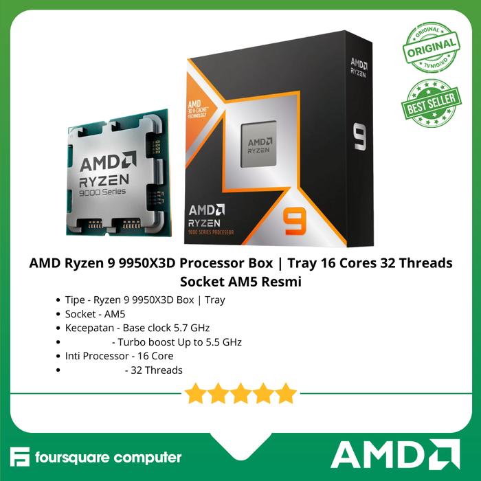 Jual AMD Ryzen 9 9950X3D Processor Box | Tray 16 Cores 32 Threads ...