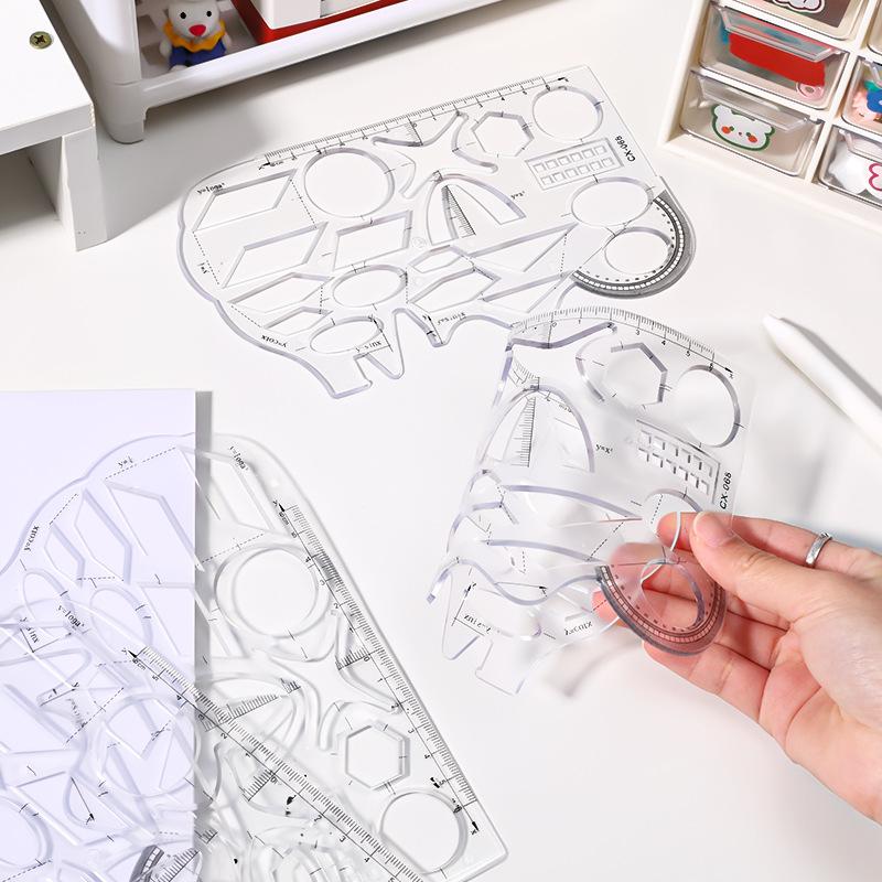 Student Geometry Transparent Soft Ruler Multifunctional Fast - TikTok ...
