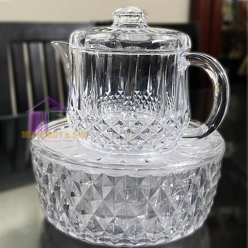 『1 Litre』Crystal Kendi Set/Hand Washing Pot with Tray/Teko Kendi Air ...