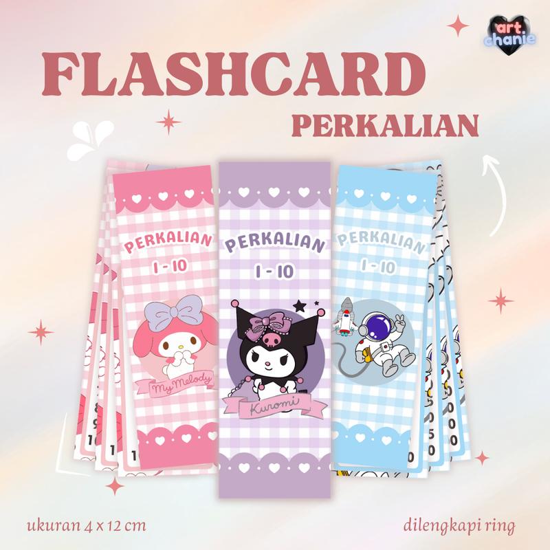 FLASHCARD KARTU PERKALIAN SANRIO MY MELODY KUROMI ASTRONOT DENGAN ...