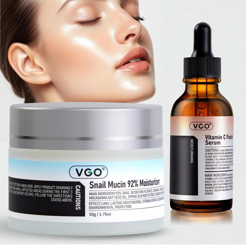VGO Vitamin C Facial Serum 30ml/60ml and Snail Mucin 92% Moisturizering ...