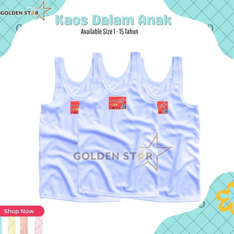 6 Pcs Singlet Anak Kaos Dalem Anak Unisex Usia 0-13 Tahun Golden - Shop ...