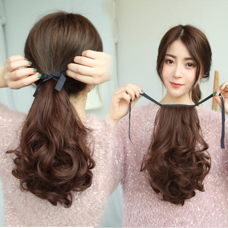 Ponytail Wig Ponytail Strap Pear-Shaped Hair Roll Ponytail Wig - TikTok ...