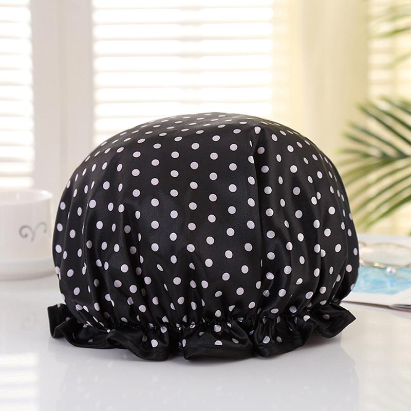 Tudung mandi boleh guna semula untuk wanita, topi mandi dua lapis ...