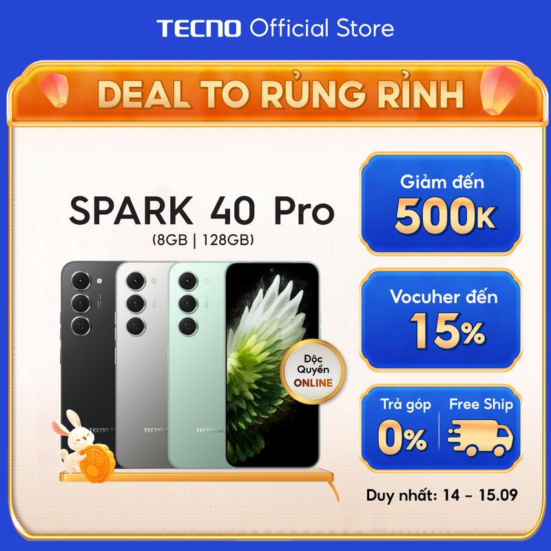 [Độc Quyền] Điện thoại TECNO SPARK 40 PRO (8+8)GB/128GB - Mà - TikTok Shop Vietnam
