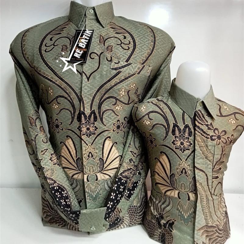 KEMEJA BATIK KAIN DOBI IJO SAGE GREN/SAGE - Shop | Tokopedia