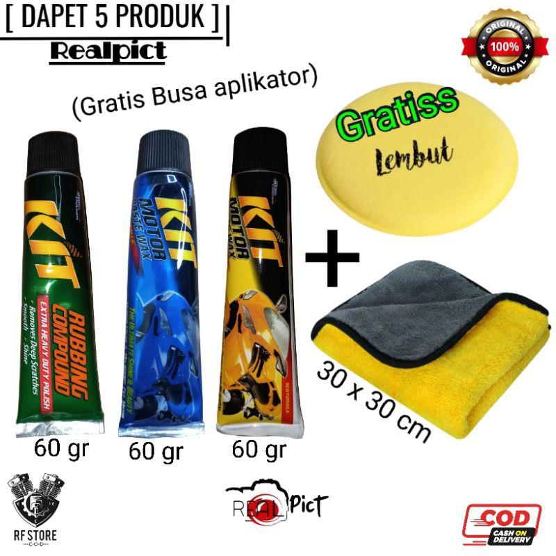Paket Kit Rubbing Compund 60 gr/ Kit motor paste wax metallic 60 gr ...