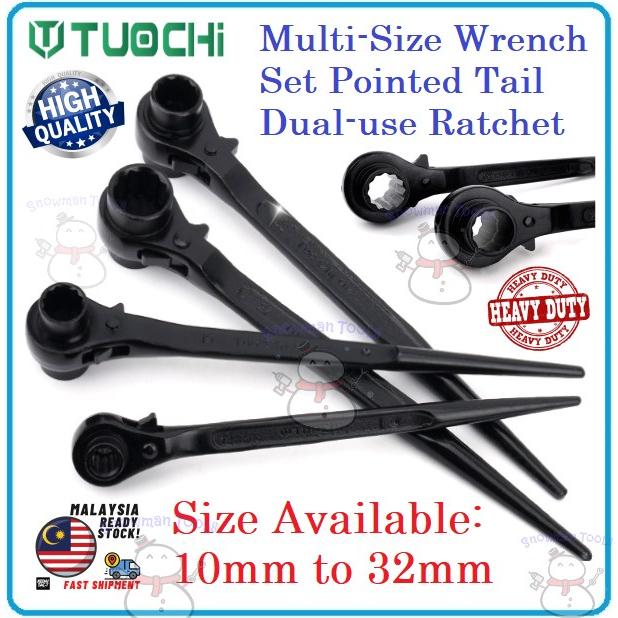 Multi size Wrench Set Pointed Tail Dual-use double Ratchet Quick ...