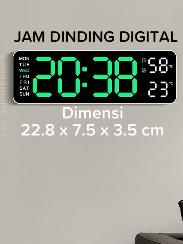 Jam Dinding Digital LED Tampilan Tanggal dan Suhu untuk Dekorasi - Shop ...