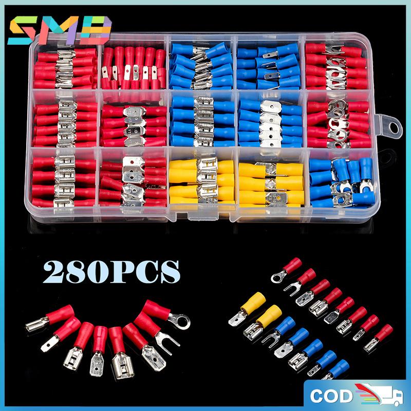 280pcs Konektor Terminal Kabel Listrik Insulated-Skun Konektor - Shop ...