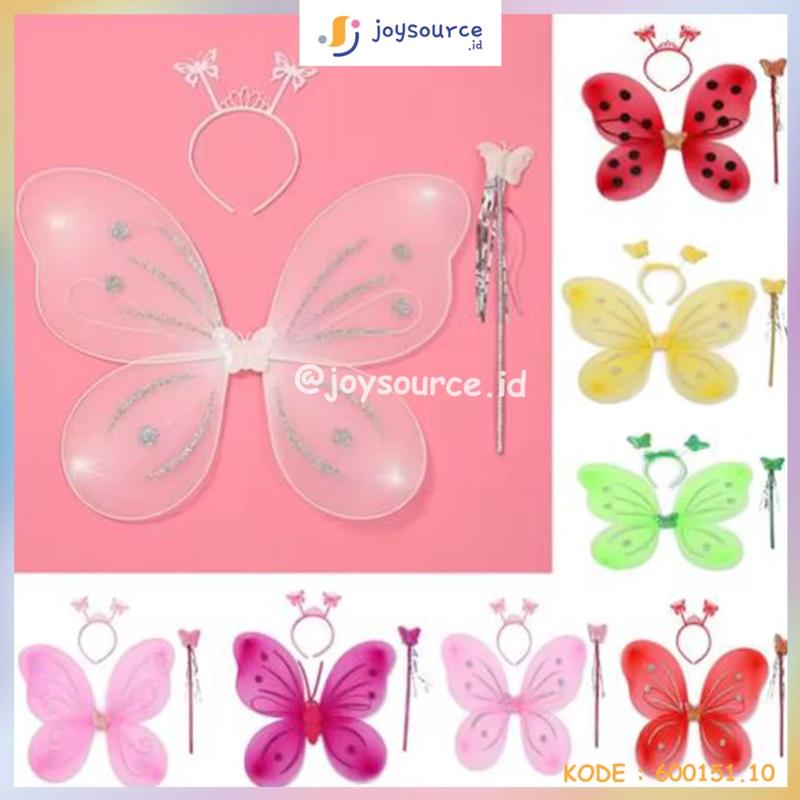 MAINAN AKSESORIS SET SAYAP PERI KUPU KUPU BANDO TONGKAT NON LED - Shop ...