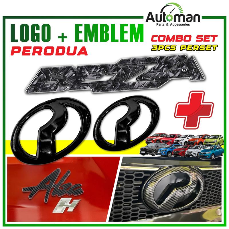 Combo Set Car Logo Rear Front + Emblem Wording For Alza Axia - TikTok ...