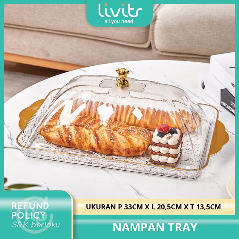 Nampan Tray Mewah/Nampan Dengan Pegangan Handle Gold/Snack Fruit - Shop | Tokopedia