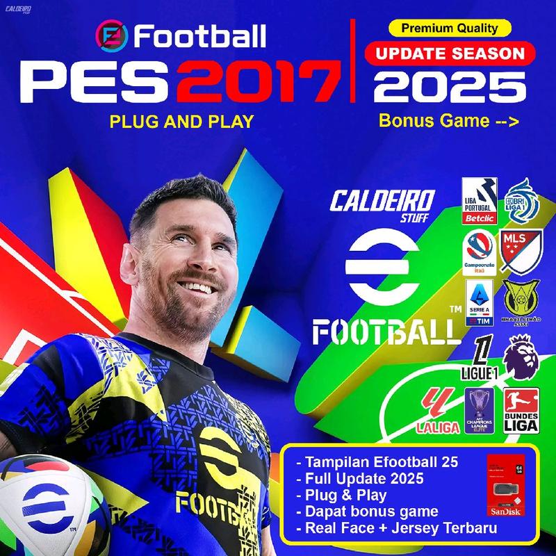 Flashdisk Game Pes 2017 Full Update 2025 I Plug & Play I Portable ...