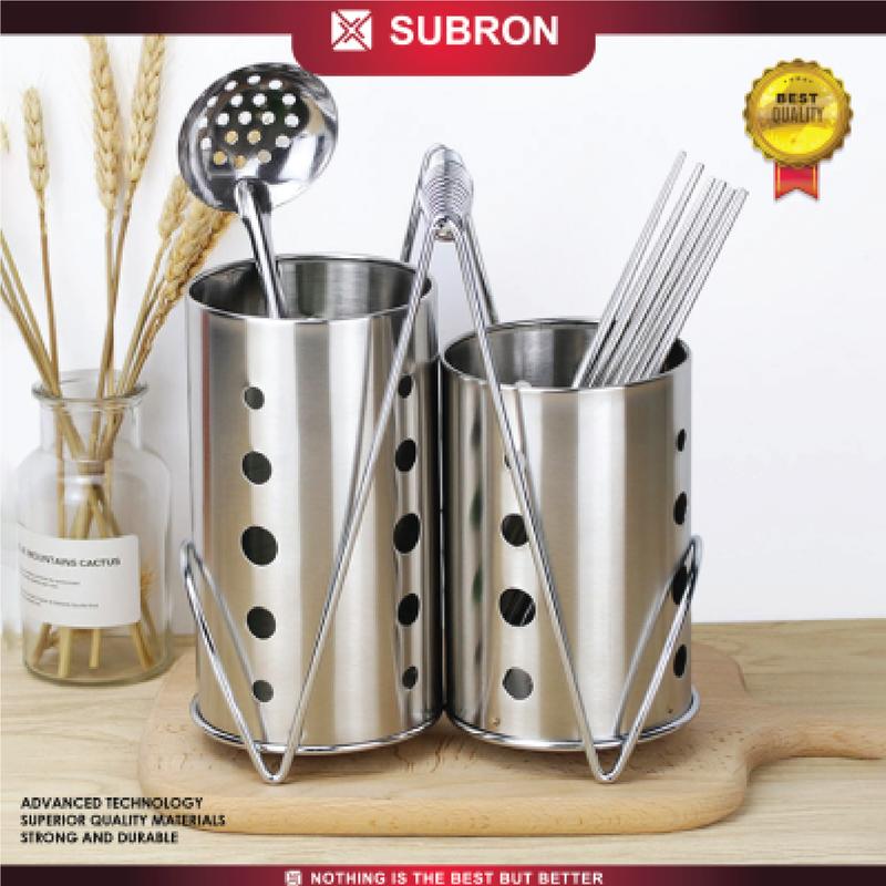 SUBRON Tempat sumpit sendok sedotan set 2 in 1 stainless steel - Shop ...