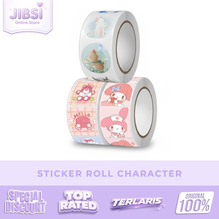 Jual Sticker Roll 500 PCS Kartun Labubu Sanrio Hello Kitty Lucu 2.5cm ...