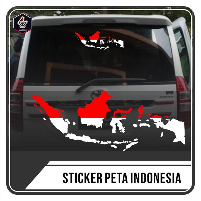 Jual STICKER PETA INDONESIA MERAH PUTIH, CUTTING STICKER BAHAN ...