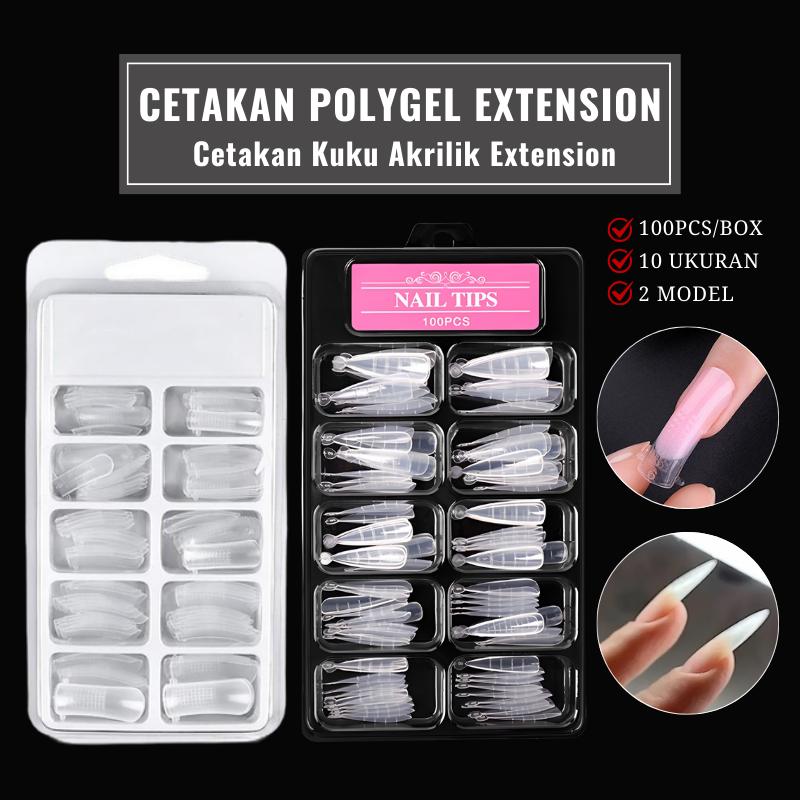 Cetakan 100pcs Dual form molding polygel poly gel extension mold - Shop ...