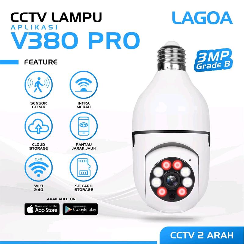 CCTV LAMPU 8 MP V380 PRO SENSOR GERAK GRADE A CUSTOM ALARM PTZ - Shop ...