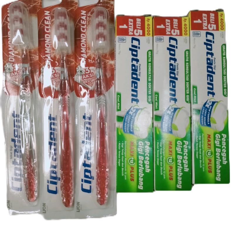 (PAKET HEMAT) 3 PCS CIPTADEN 75 gr + 3 PCS SIKAT GIGI Mencerahkan ...