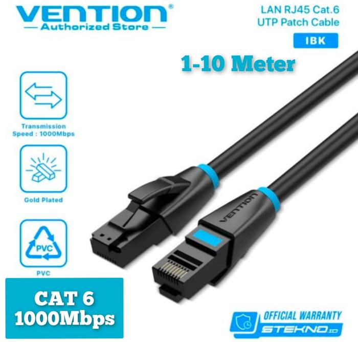 Jual Vention Kabel Lan Cat6 Cat.6 UTP Ethernet Patch Cord Cable IBK 1M ...